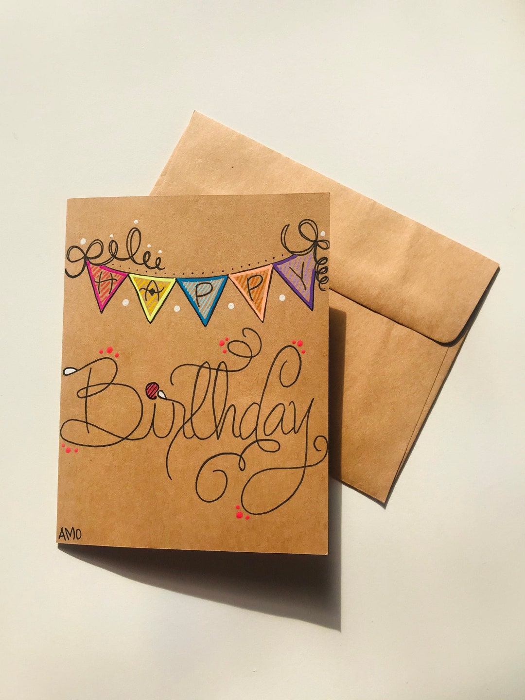 Happy Birthday Calligraphy Card, HBD Handlettered Card,birthday ...