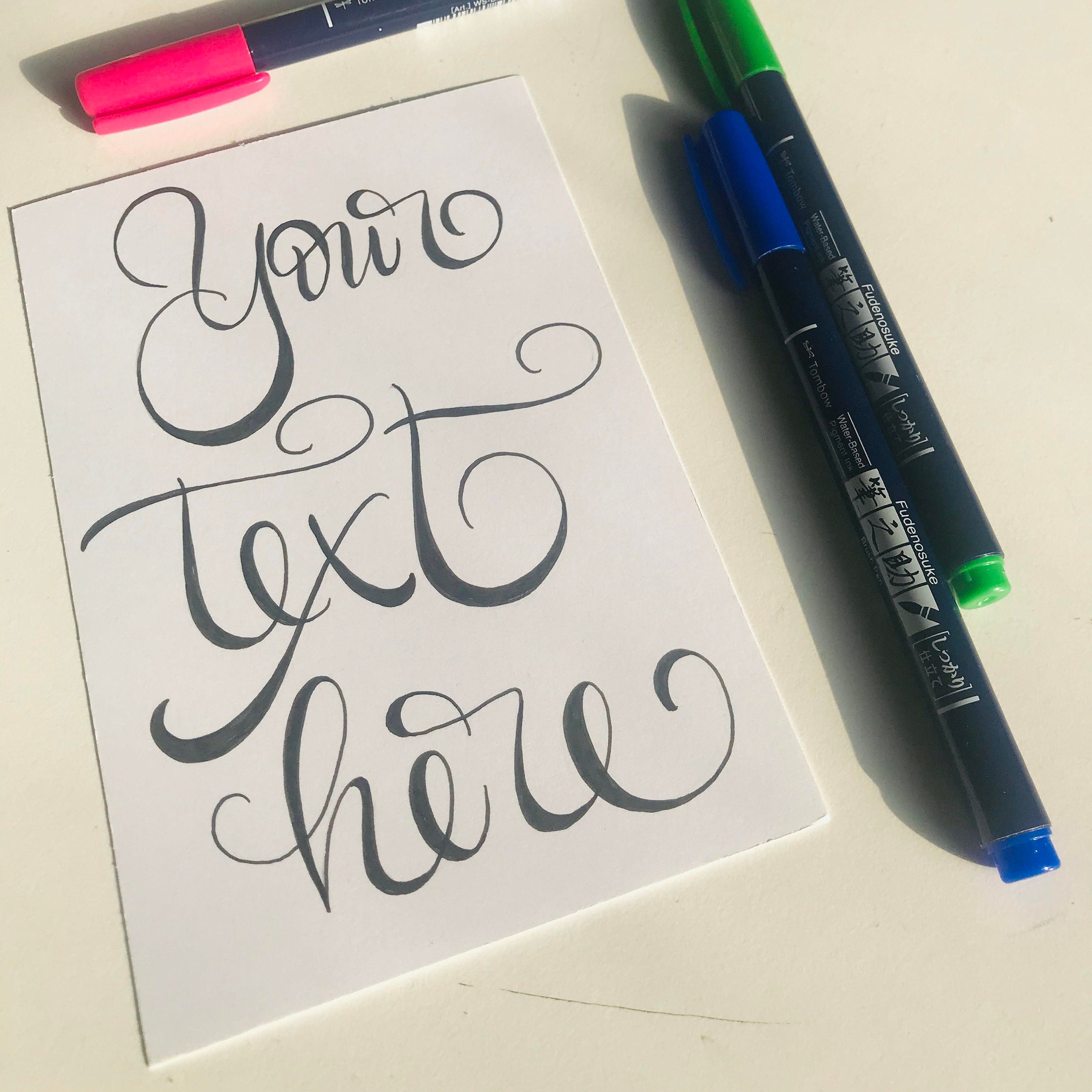 Custom Calligraphy Print, Custom Quote Print, Handlettered Custom ...