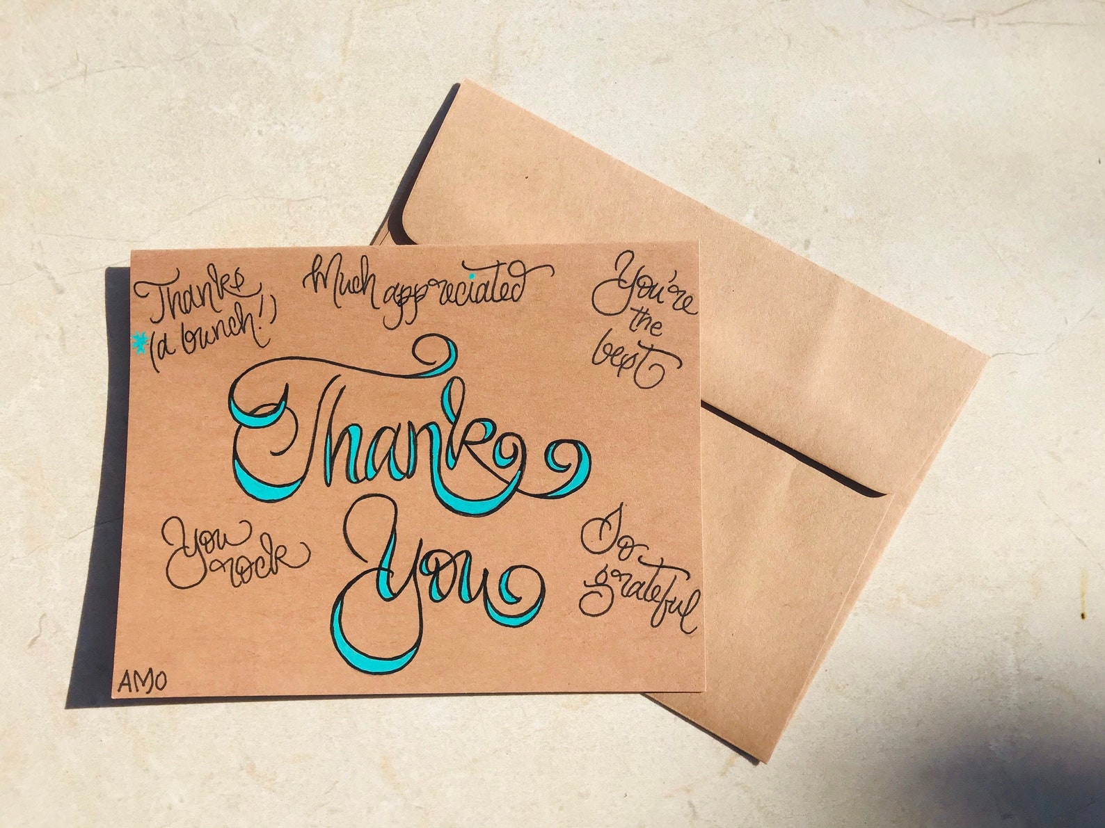 Thank You Card, Gratitude Note, Thank You Gift, Lettering, Thank You ...