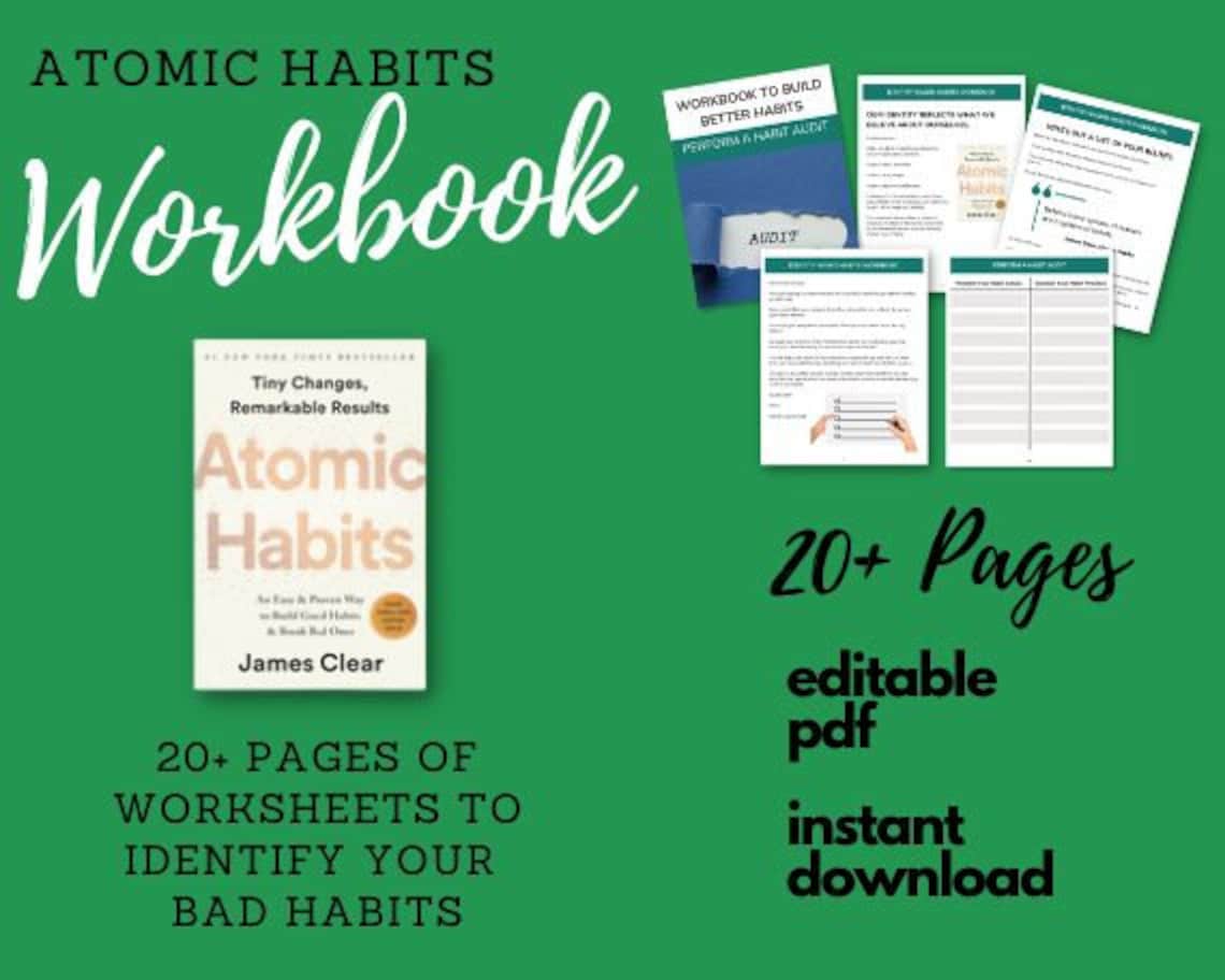 Atomic Habits Habit Audit Worksheets Editable Printable PDF Take ...