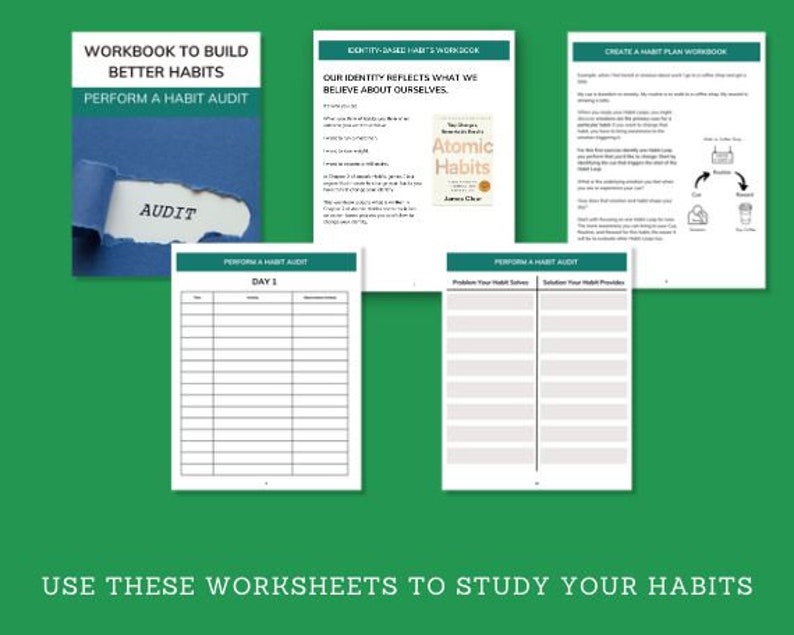 Atomic Habits Habit Audit Worksheets Editable Printable PDF Take ...