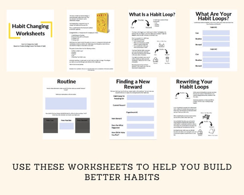 Power of Habit Mastery Building Worksheets Editable PDF Unlock the ...