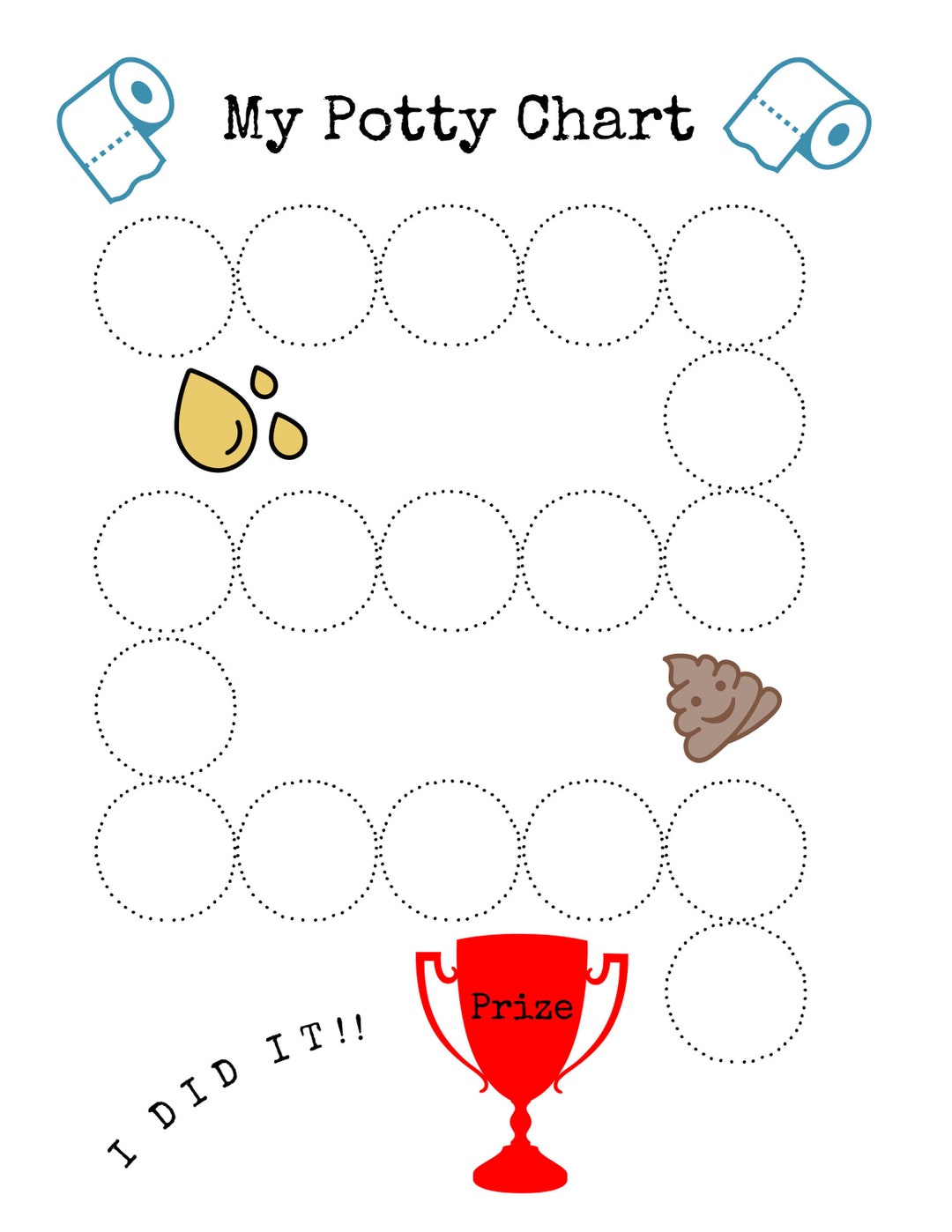 Simple Potty Training Chart - Etsy