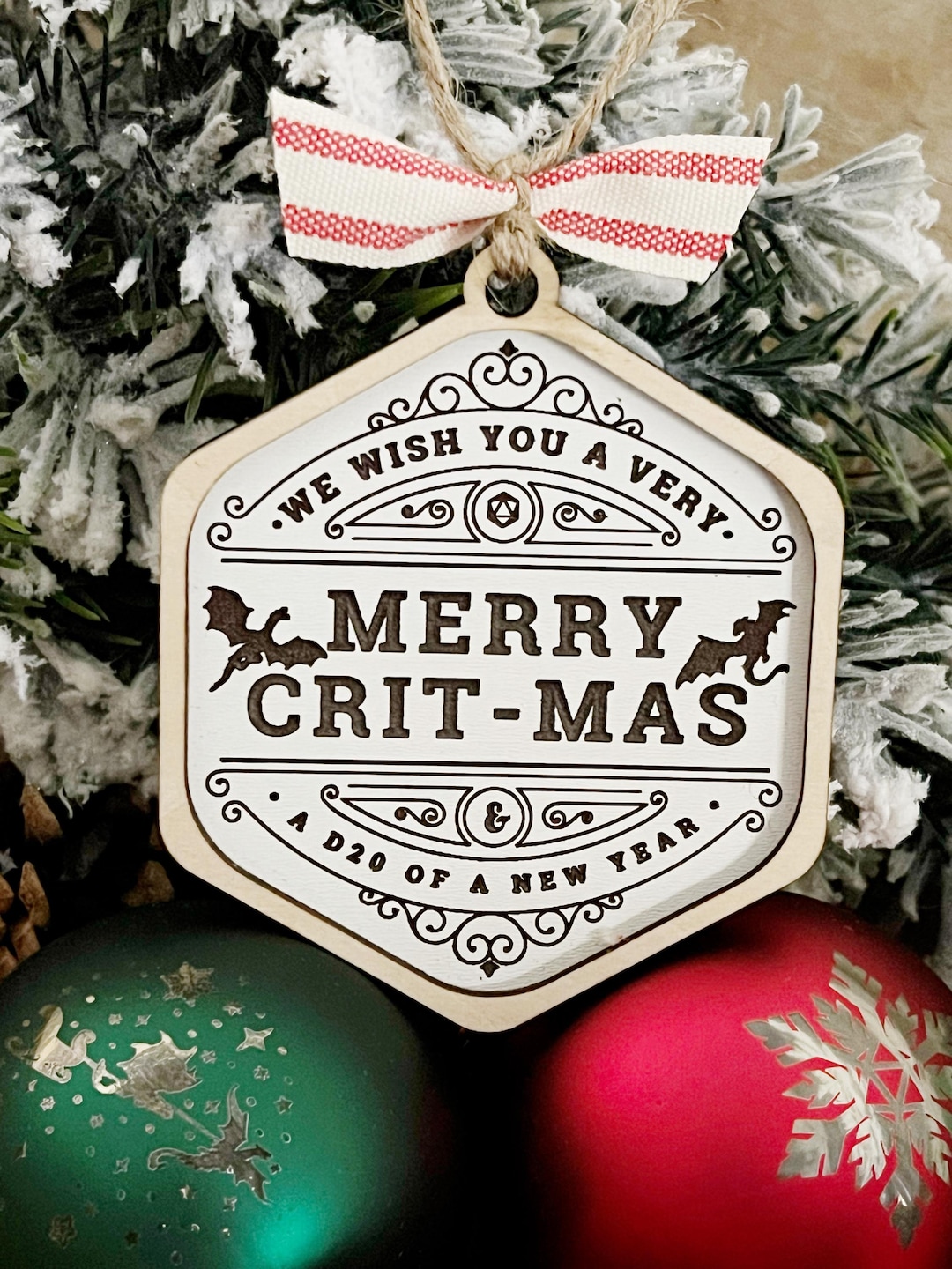 Merry Critmas DND Dice Game Christmas Ornament Crit Mas - Etsy