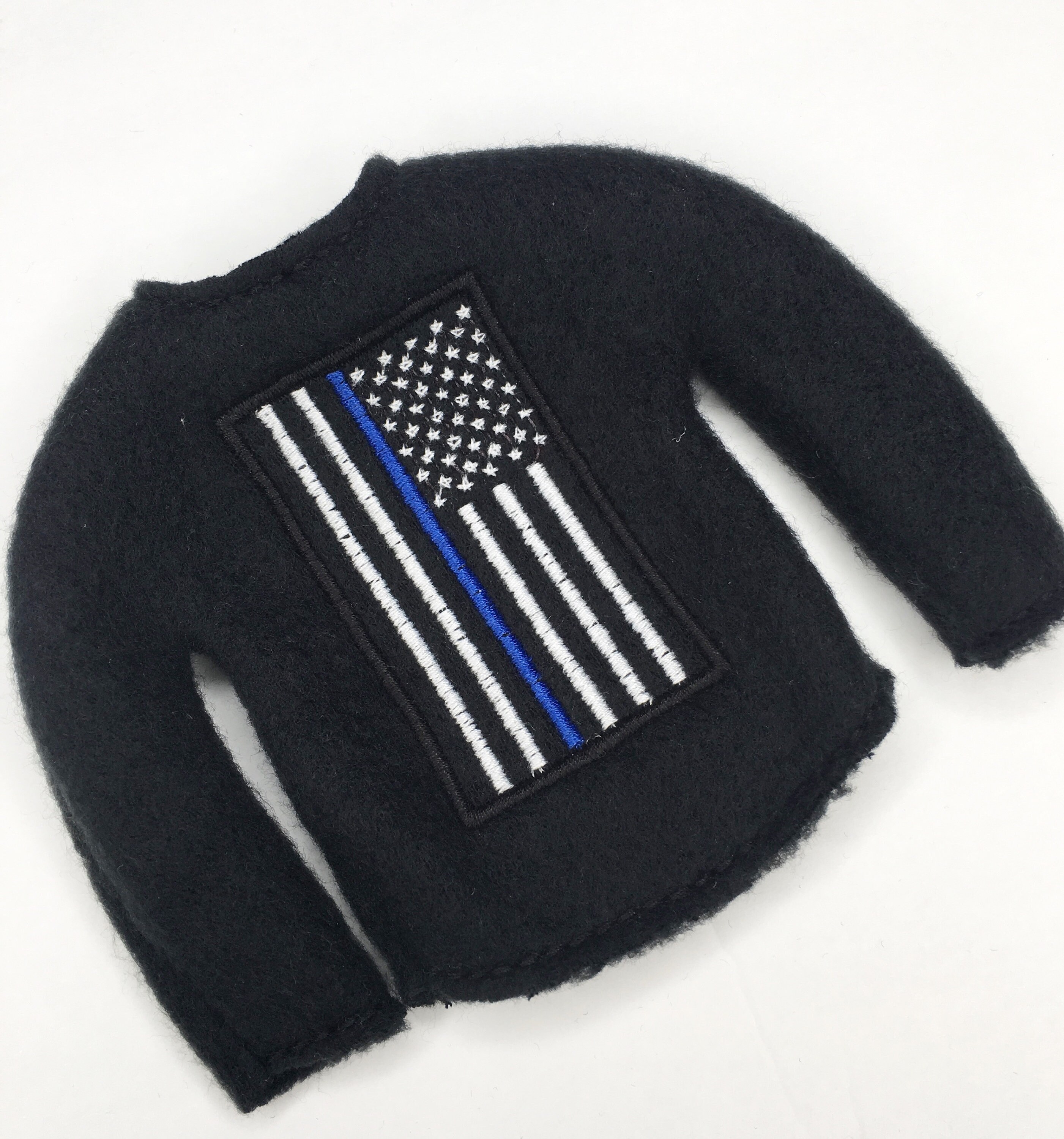 Thin Blue Line Police Embroidered Christmas Elf Sweater - Etsy