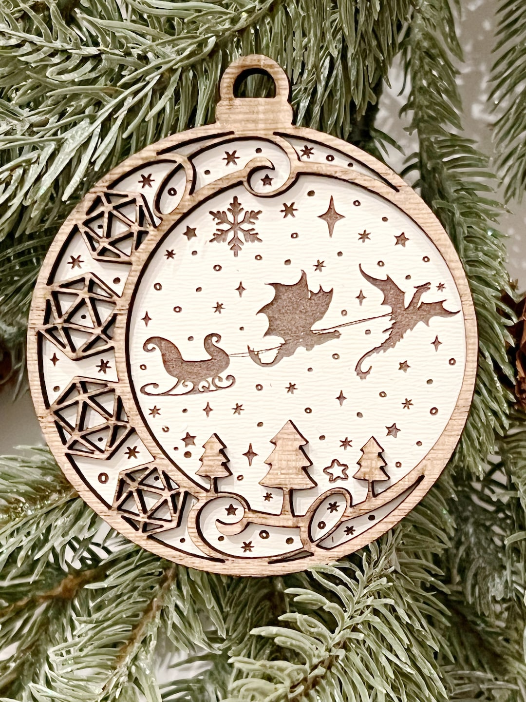 Dragon Sleigh DND Dice Game Christmas Ornament - Etsy