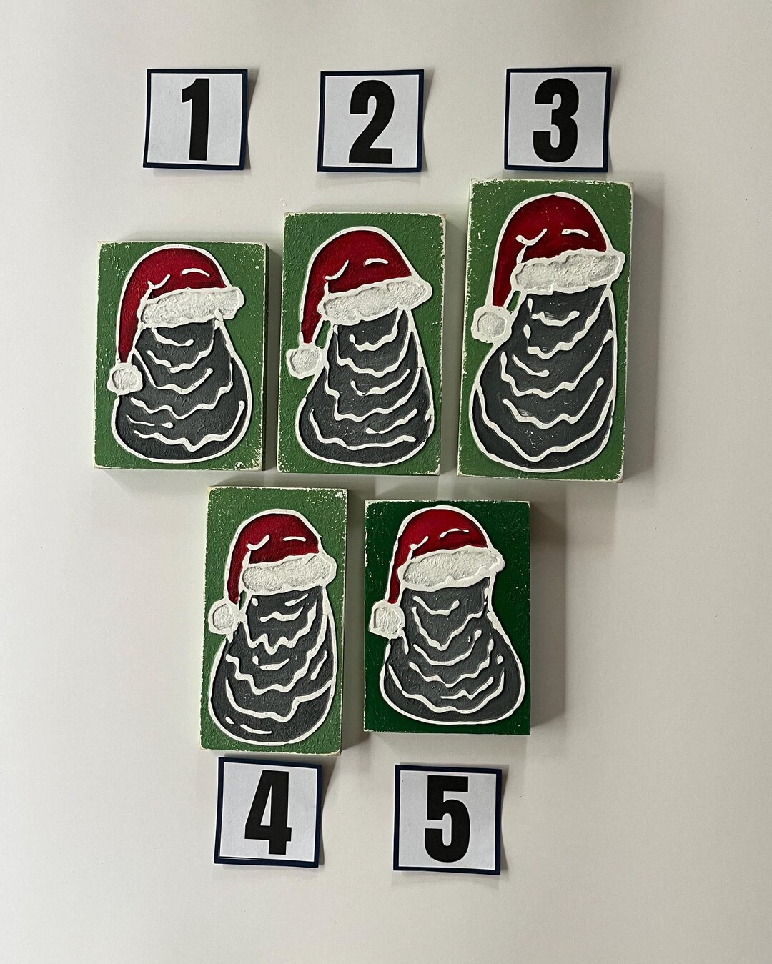 OYSTER SANTA MINIS- Beach, Holiday, Gift, Decorations, Winter, Fishmas ...