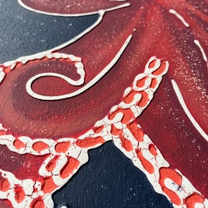 OCTOPUS, Hand Painted, Nautical Decor, Coastal Decor, Beach House Style ...