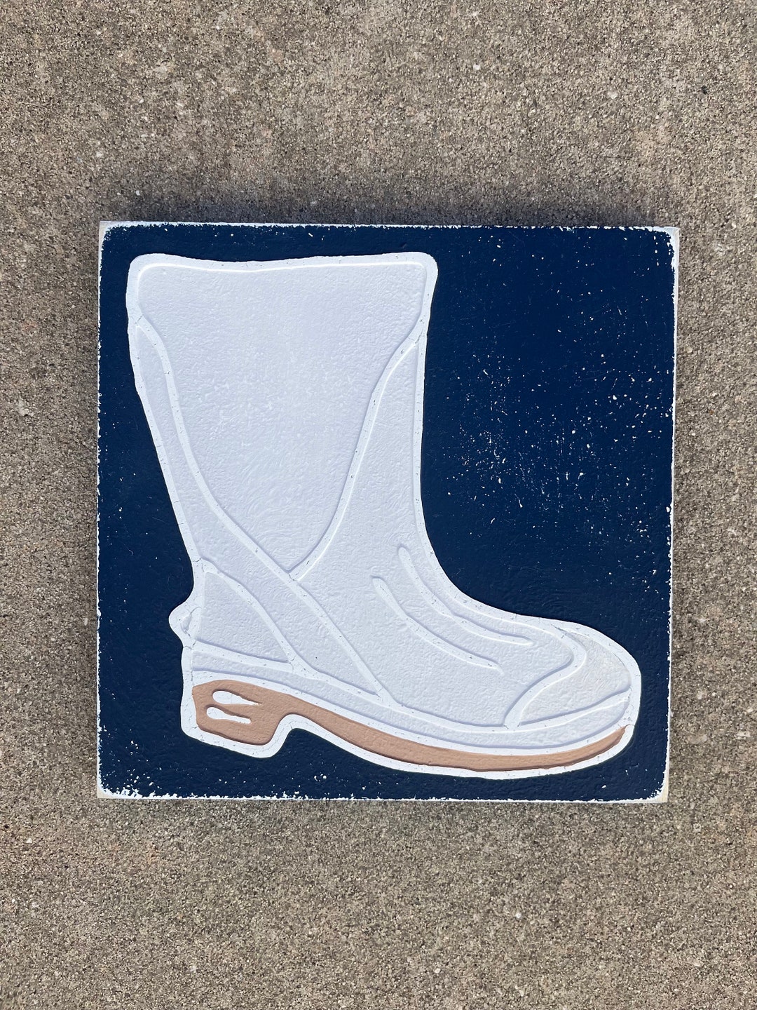 8x8 BUBBA BOOT- Wooden Art Hand Painted, Nautical, Chesapeake Bay ...