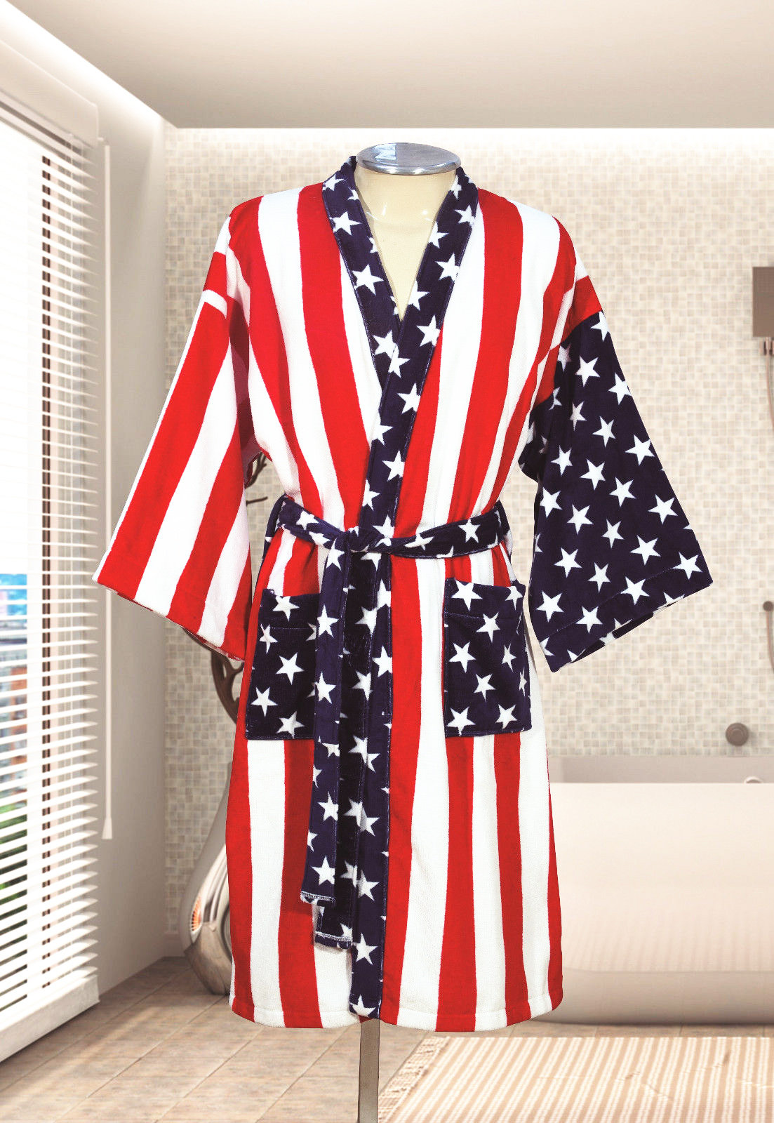 American Flag Velour Kimono Robe - Etsy