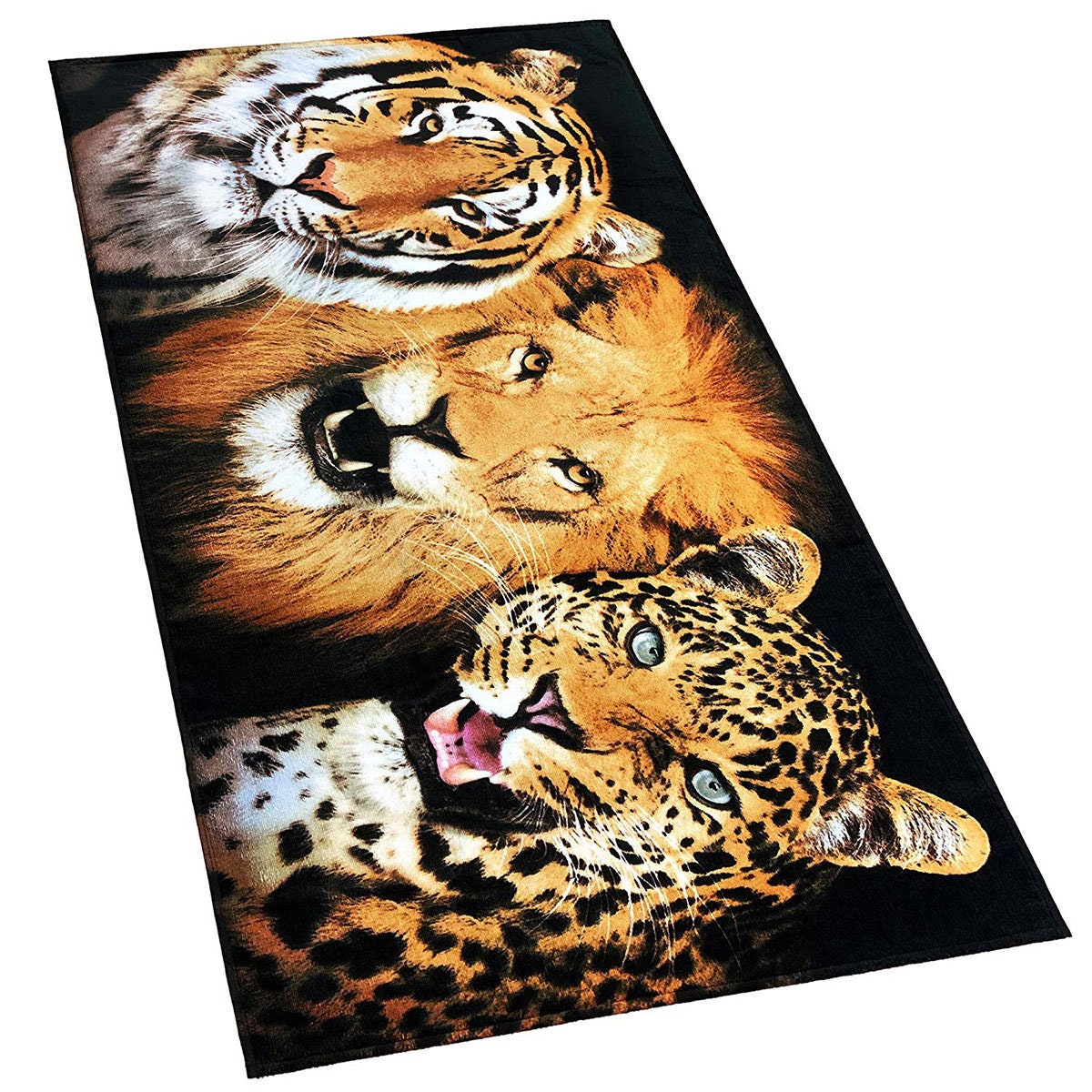 Big Cats Tiger Lion Cheetah Velour Beach Towel - Etsy