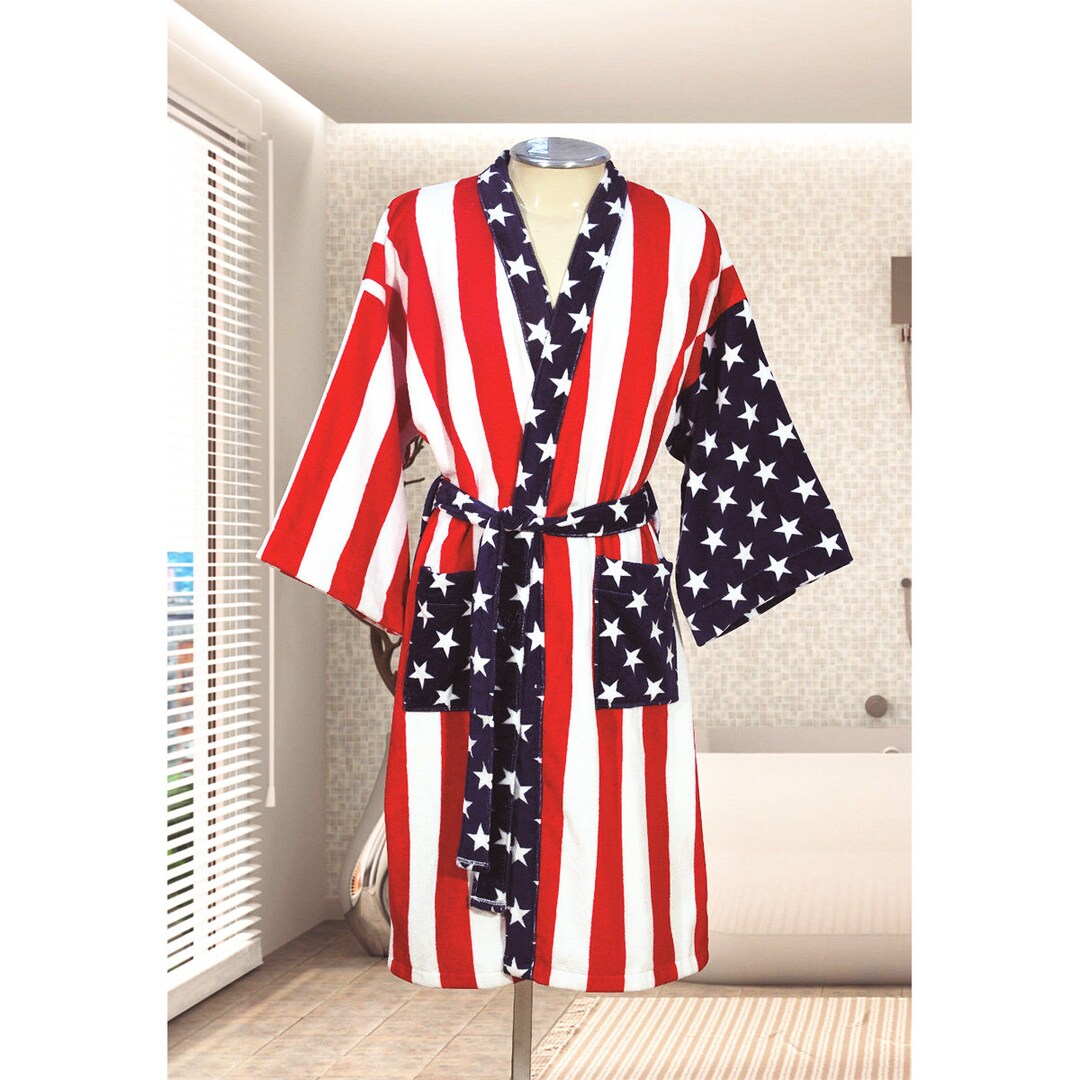 American Flag Velour Kimono Robe - Etsy