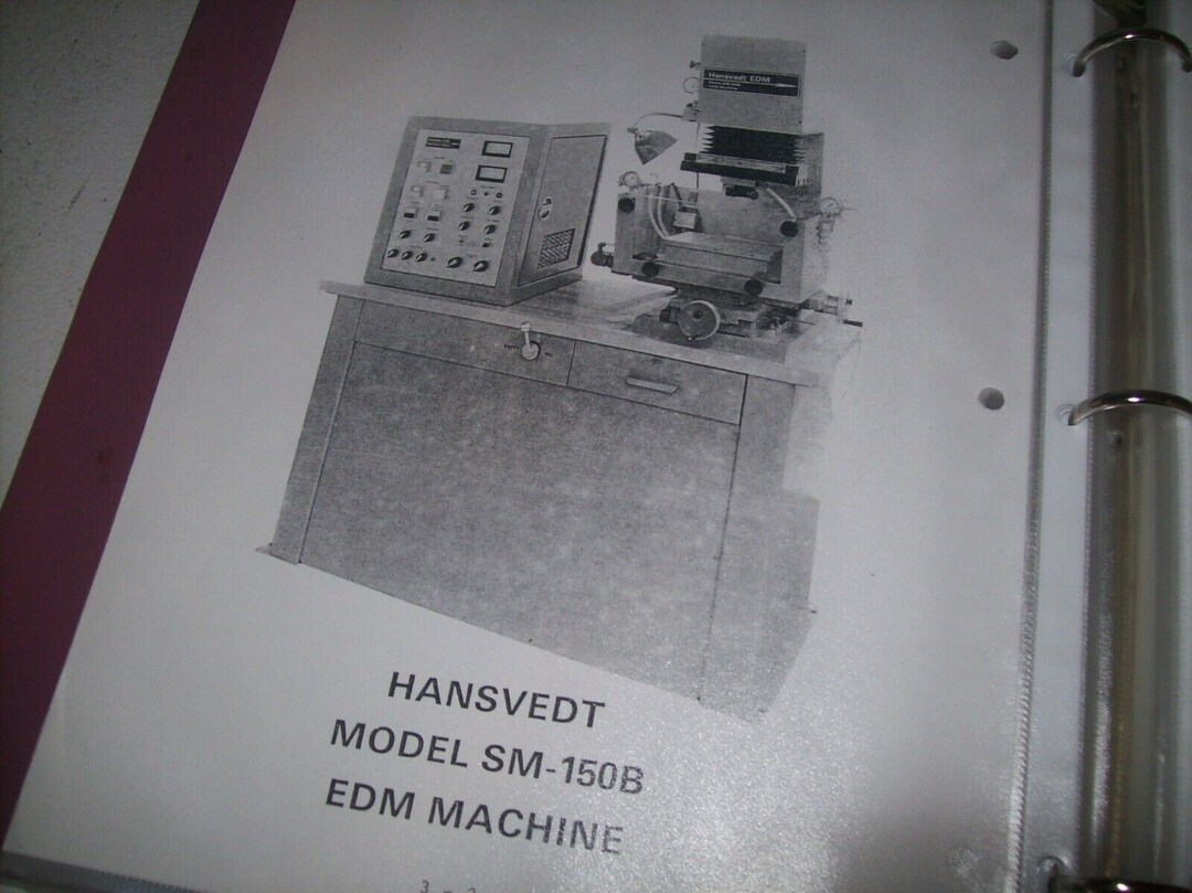 Hansvedt EDM Model SM 150B Operators Manual - Etsy
