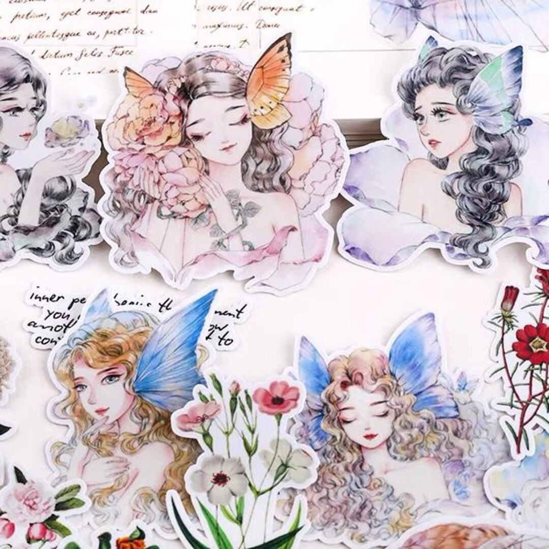 Butterfly Fairies Sticker 18 Pcs, Bullet, Journal, Scrapbook Stickers ...