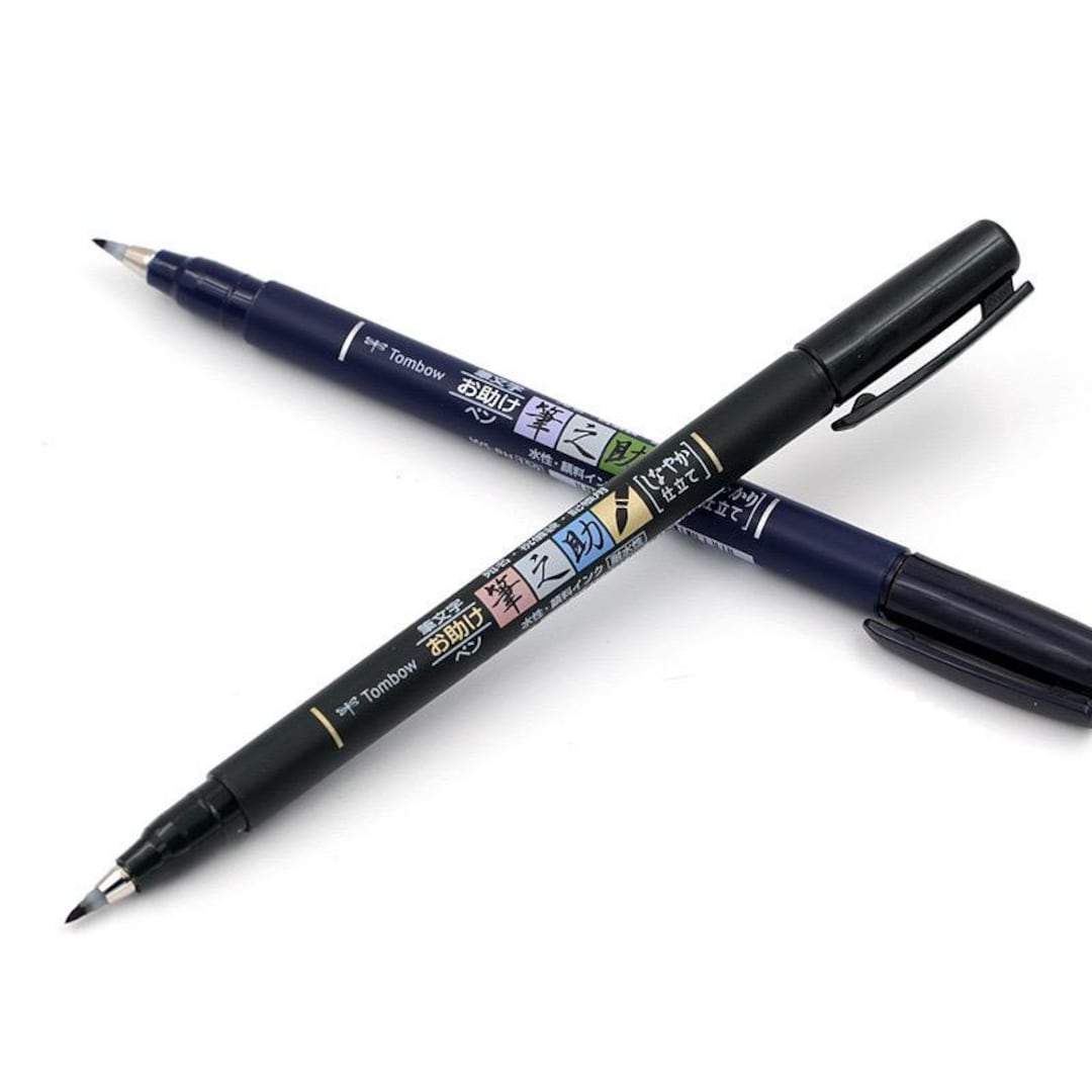 Tombow Fudenosuke Brush Pen Hard or Soft Tip Black Ink, Bullet, Journal ...