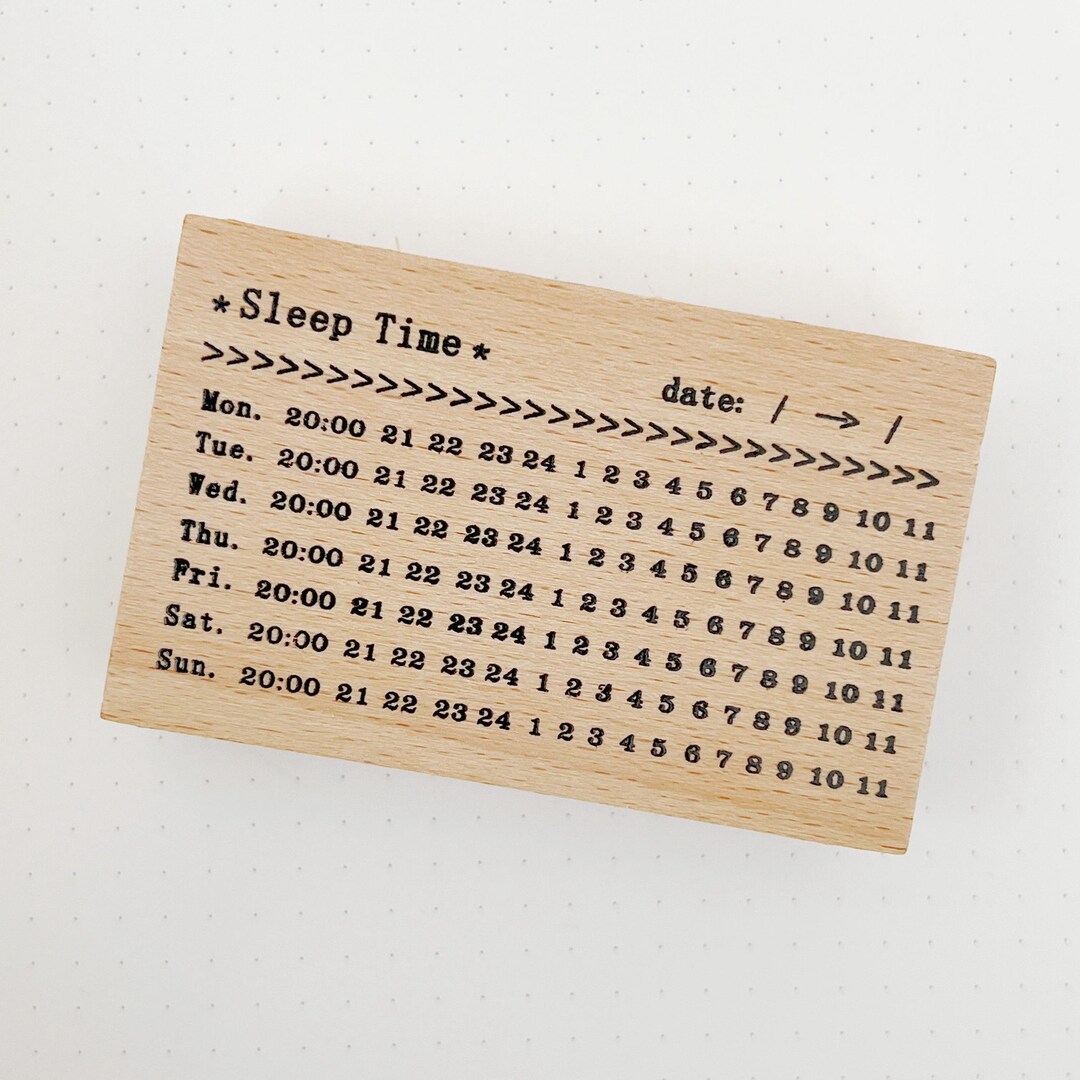Sleep Tracker Stamp Stamp, Wooden Stamp, Bullet, Journal, Habit Tracker ...