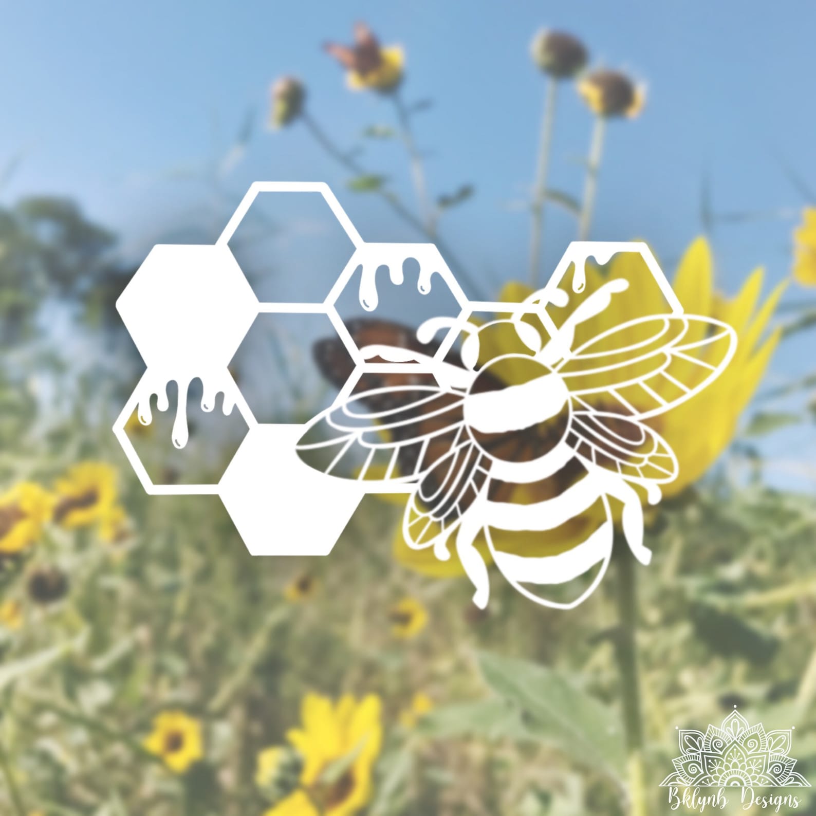 Honeycomb Bee Decal | Honeycomb Decal | Permanent Car Decal | Bee Decal ...