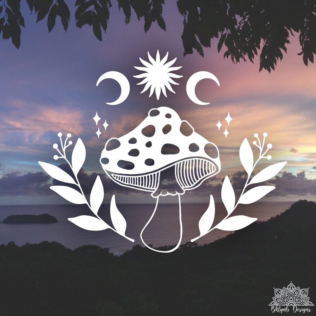 Mushroom Decal | Mushroom Car Decal | Permanent Car Decal | Laptop ...