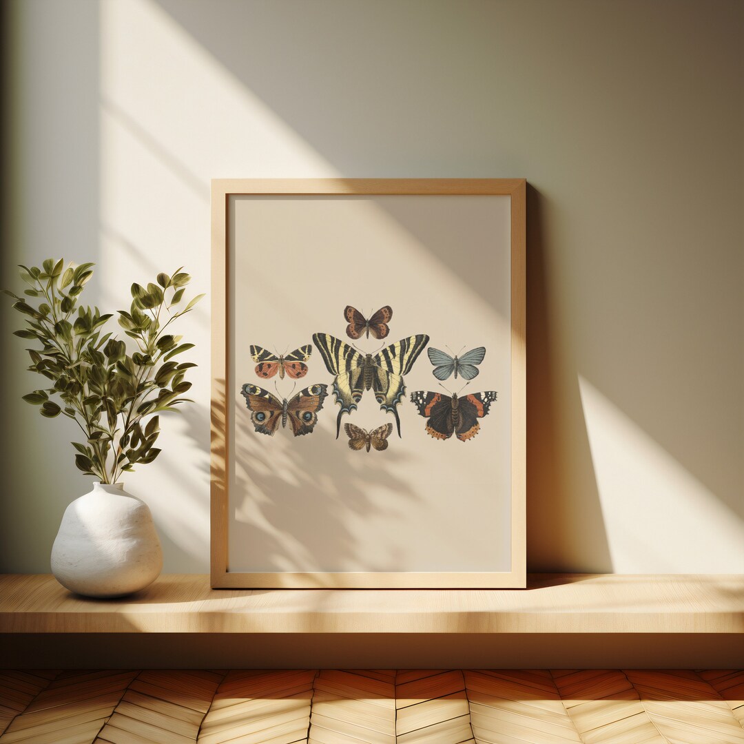 Vintage Butterfly Print | Digital Download | Butterfly Collage Print ...