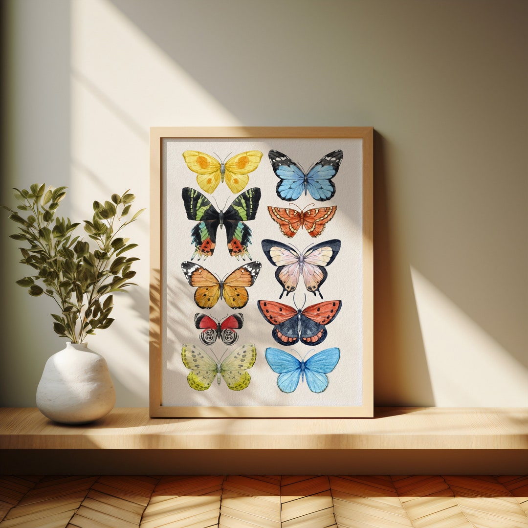 Vintage Butterfly Print | Digital Download | Butterfly Collage Print ...