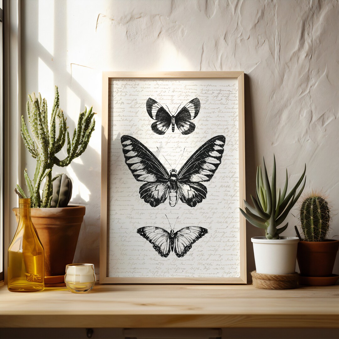 Vintage Butterfly Print | Digital Download | Butterfly Collage Print ...