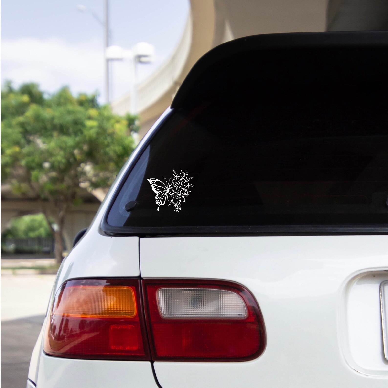 Butterfly Flower Decal Butterfly Decal Permanent Car Decal | Etsy