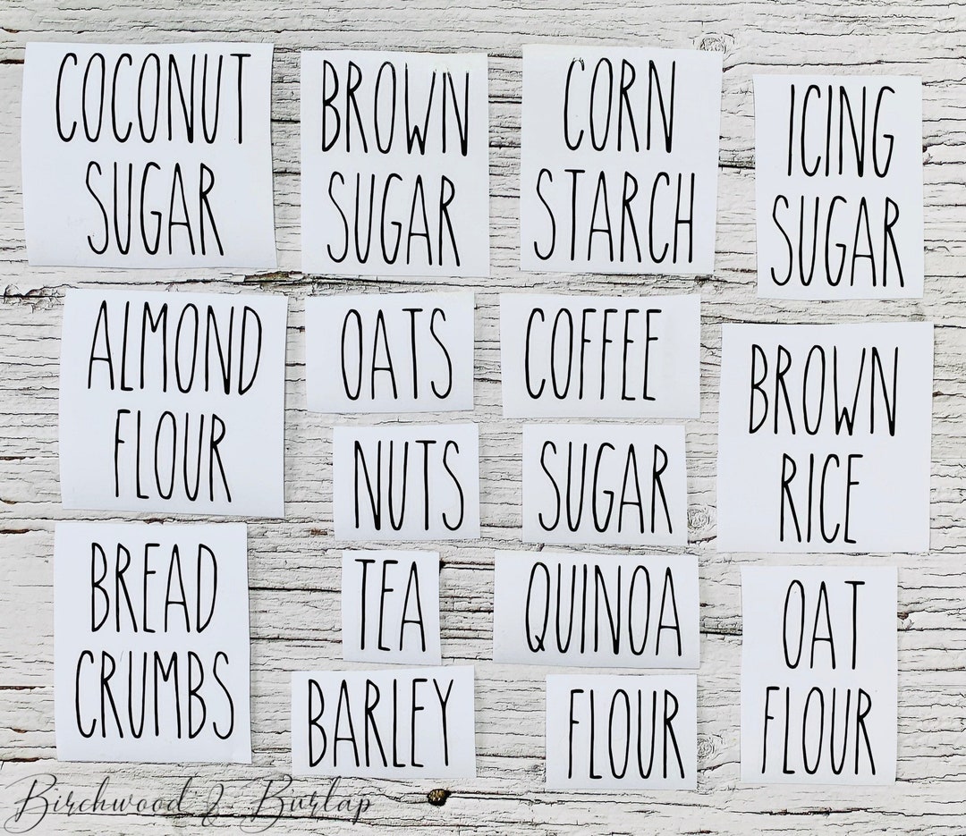 Custom Rae Dunn Inspired Pantry Labels, Personalized Kitchen Canister ...