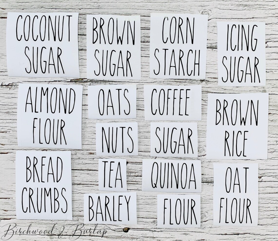 Custom Rae Dunn Inspired Pantry Labels Personalized Kitchen | Etsy