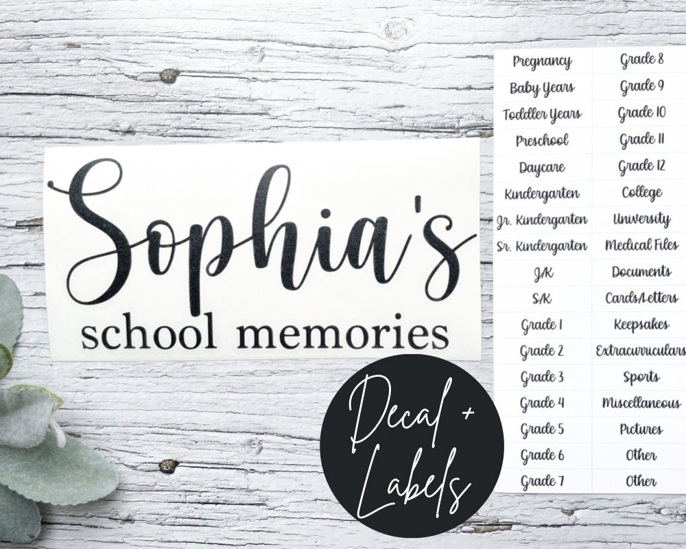 Memory Bin Kit School Memory Box for Kids Memory Box Labels - Etsy Canada