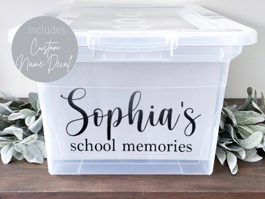 School Memories Box Labels, Personalized School Memory Bin Labels ...