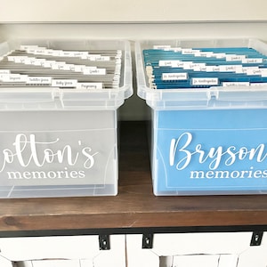 School File Organization for Kids School Memory Box Labels Keepsake Box ...