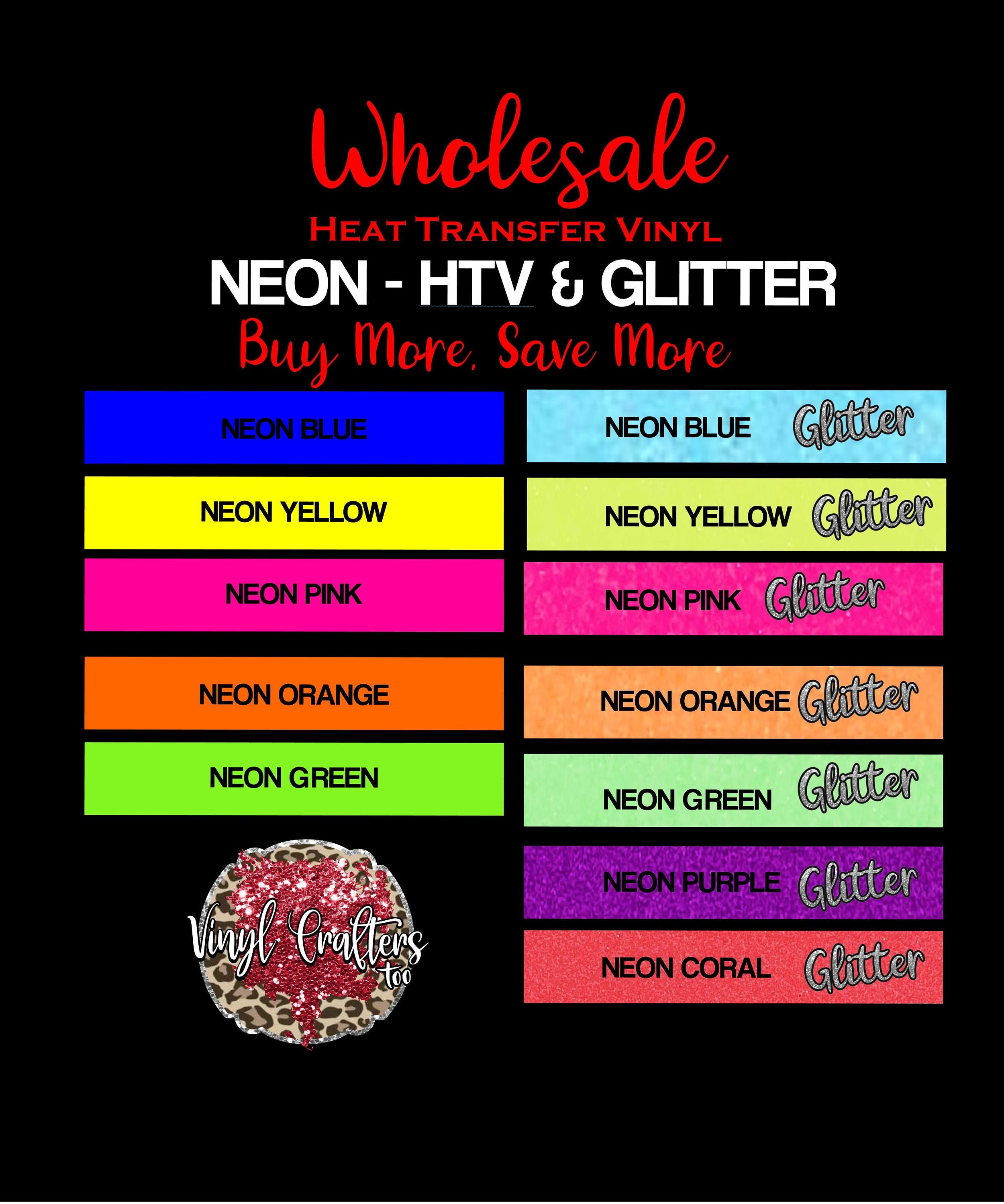 Neon Heat Transfer Vinyl Sheets Neon Pink Neon Yellow Neon | Etsy