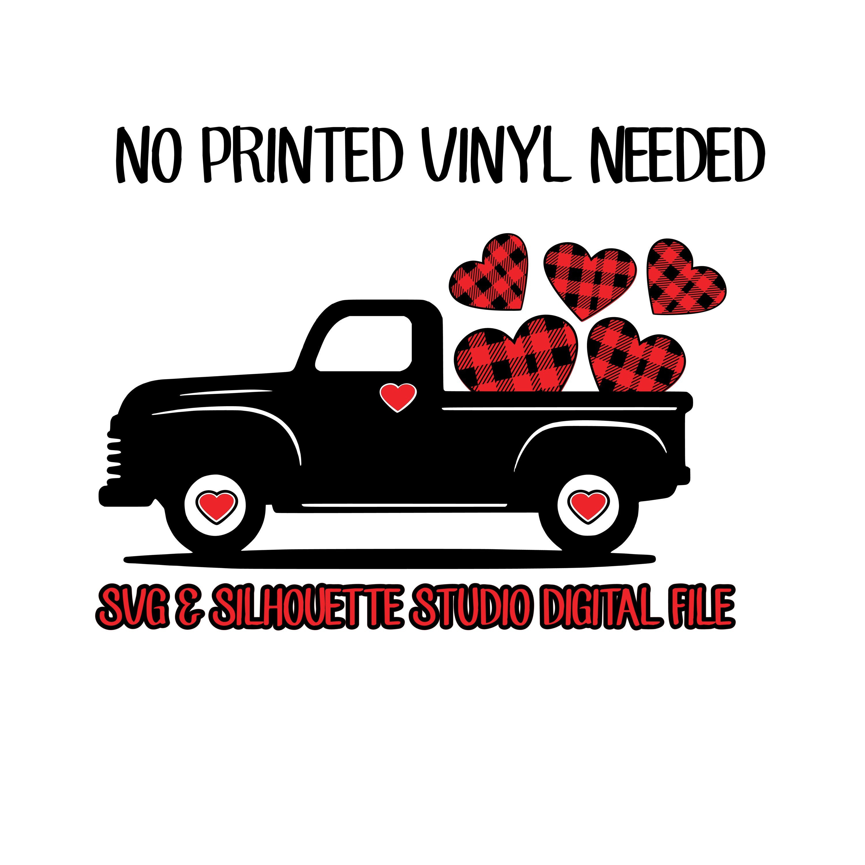 Valentine Truck Svg Valentine's Day Svg Red Truck With - Etsy