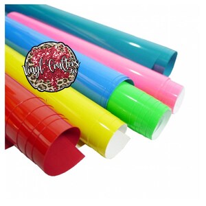 Neon Heat Transfer Vinyl Sheets, Neon Pink, Neon Yellow, Neon Green ...