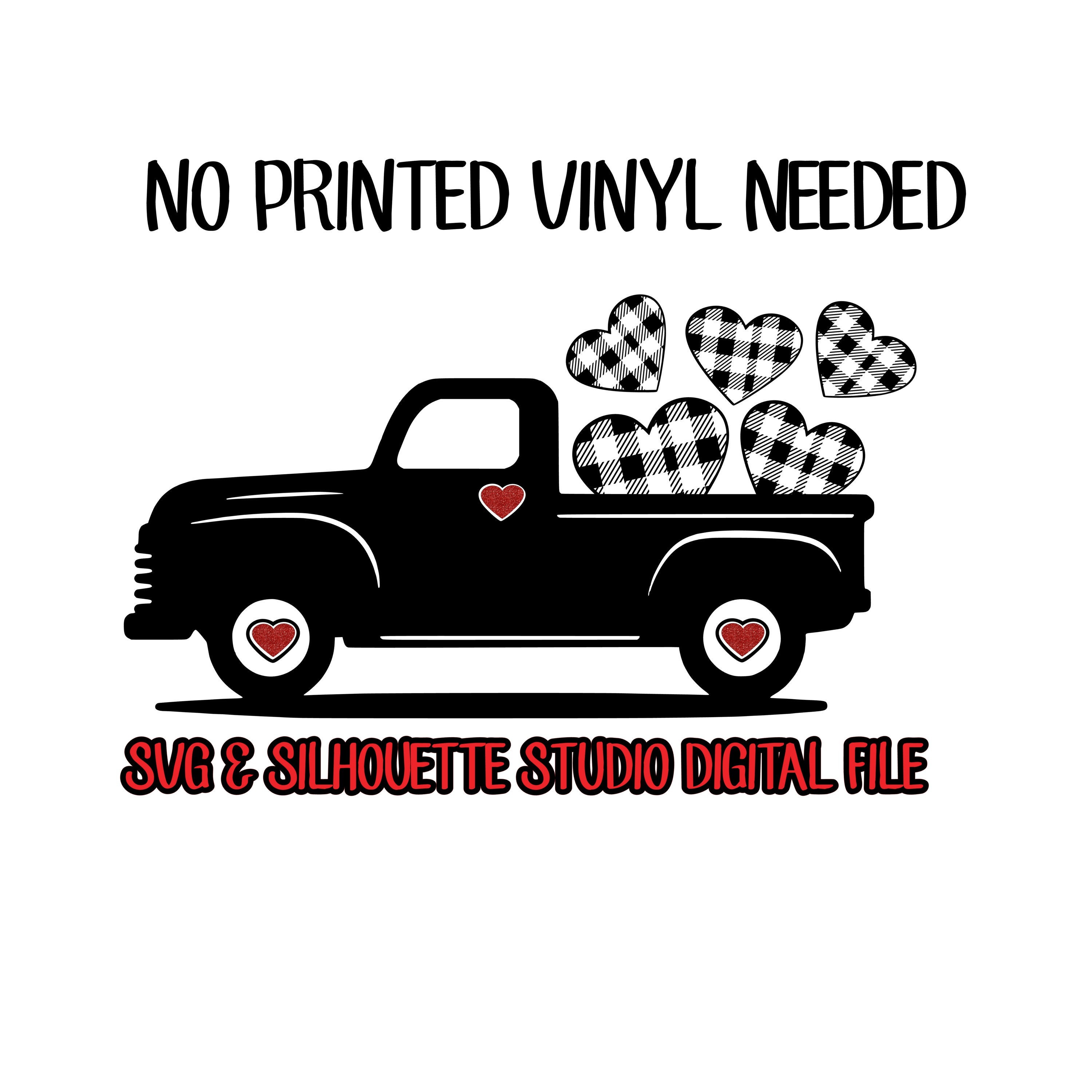 Valentine Truck Svg Valentine's Day Svg Red Truck With - Etsy