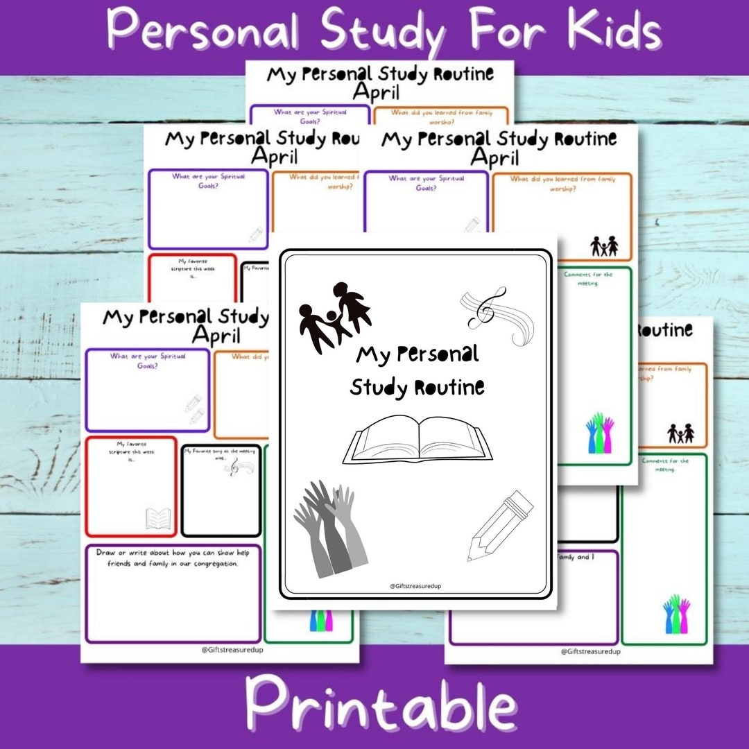 JW Kids Personal Study Packet - Weekly Worksheets - Etsy
