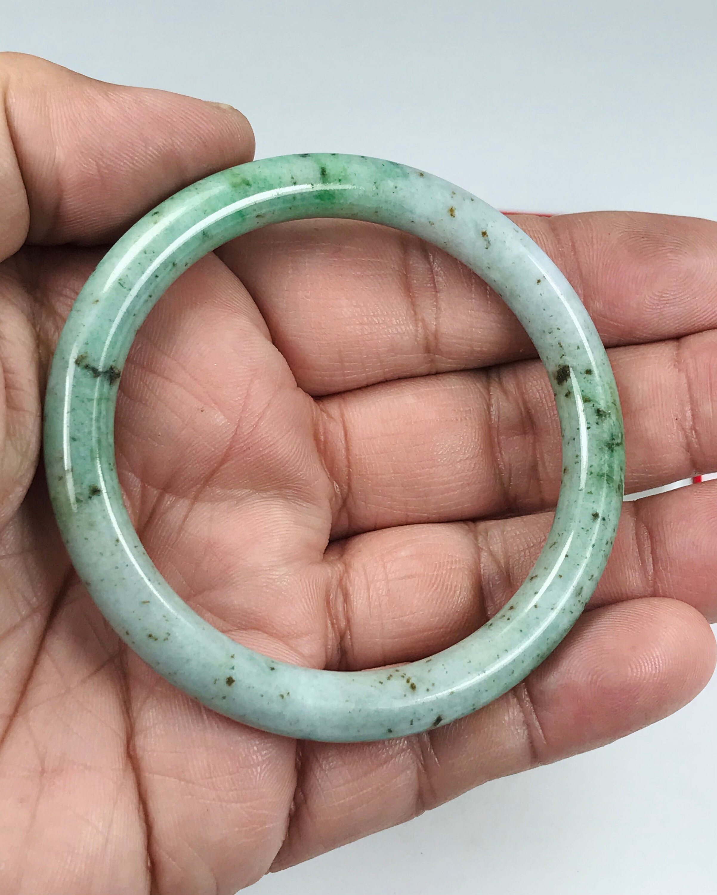 57.3mm Hand Carved Icy Apple Emerald and Spinach Green With - Etsy