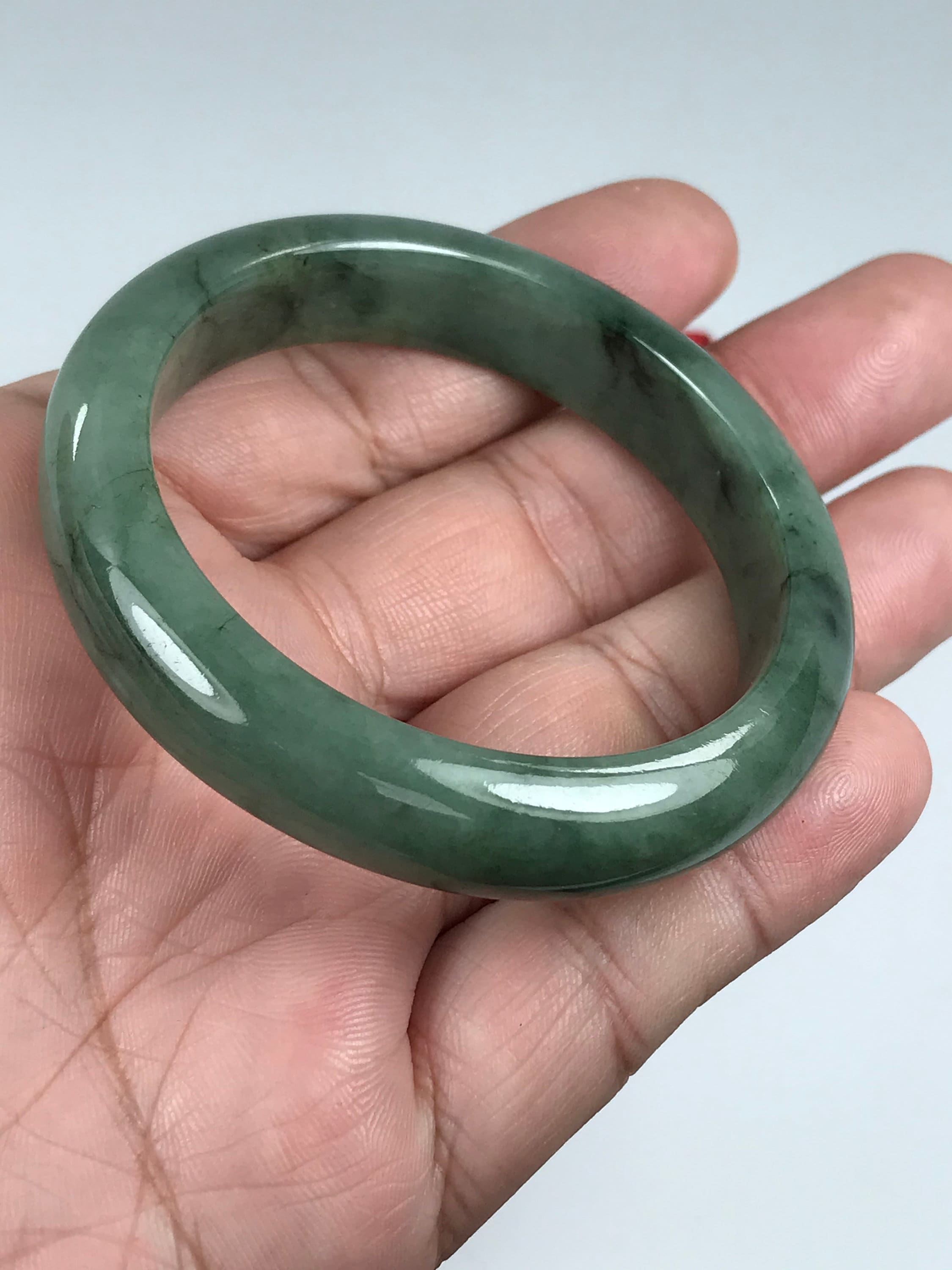 54.8mm Hand Carved Emerald and Apple Green Authentic Burmese Grade A ...