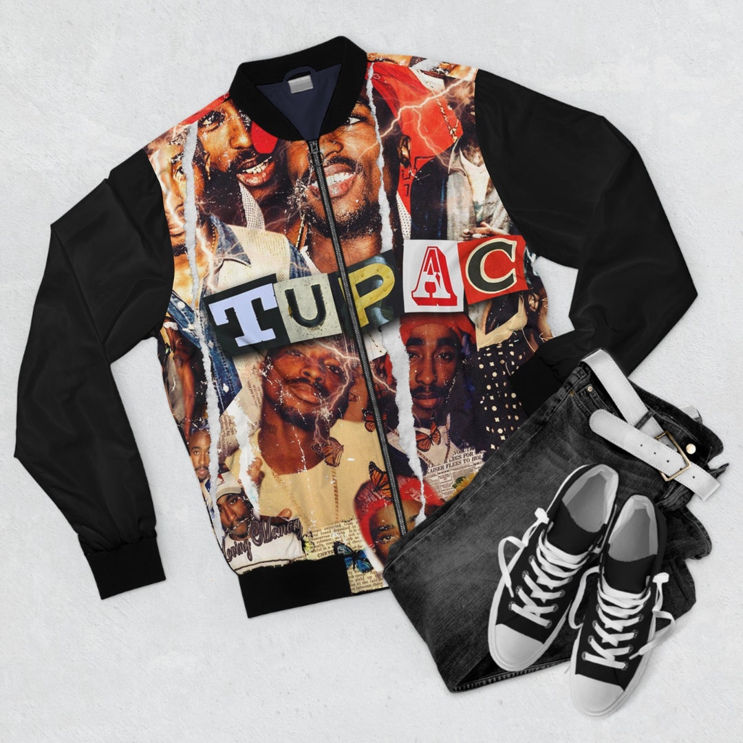 Tupac Collage Bomber Jacket Black - Etsy