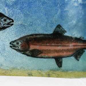 Dual Fish Freestanding Curved Screenprint Glass Casting Created With ...