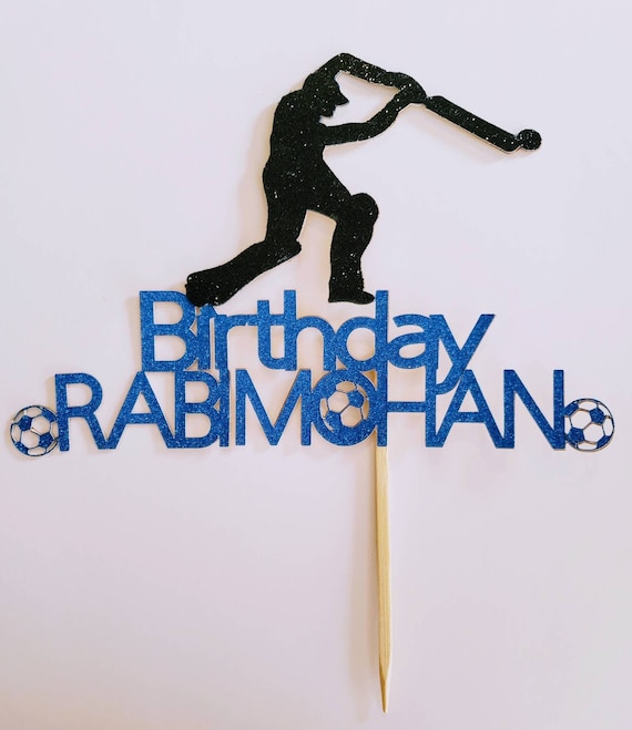 Personalized Custom Birthday Cake Topper With Cricket and | Etsy