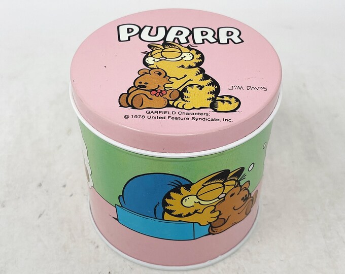 Garfield Teddy Bear Tin - Purrr - Cheinco - 1978 - Vintage - Garfield ...