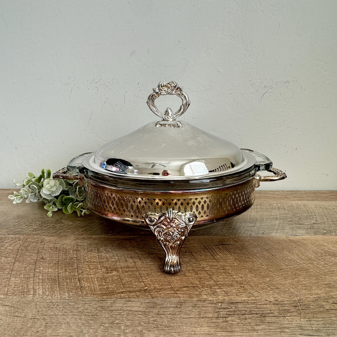 Round Silver Covered Casserole Dish - International Silver Co - Anchor ...