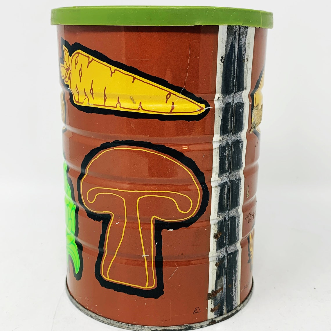 Vintage Vegetable Tin Mid Century Tin Vegetable Canister - Etsy