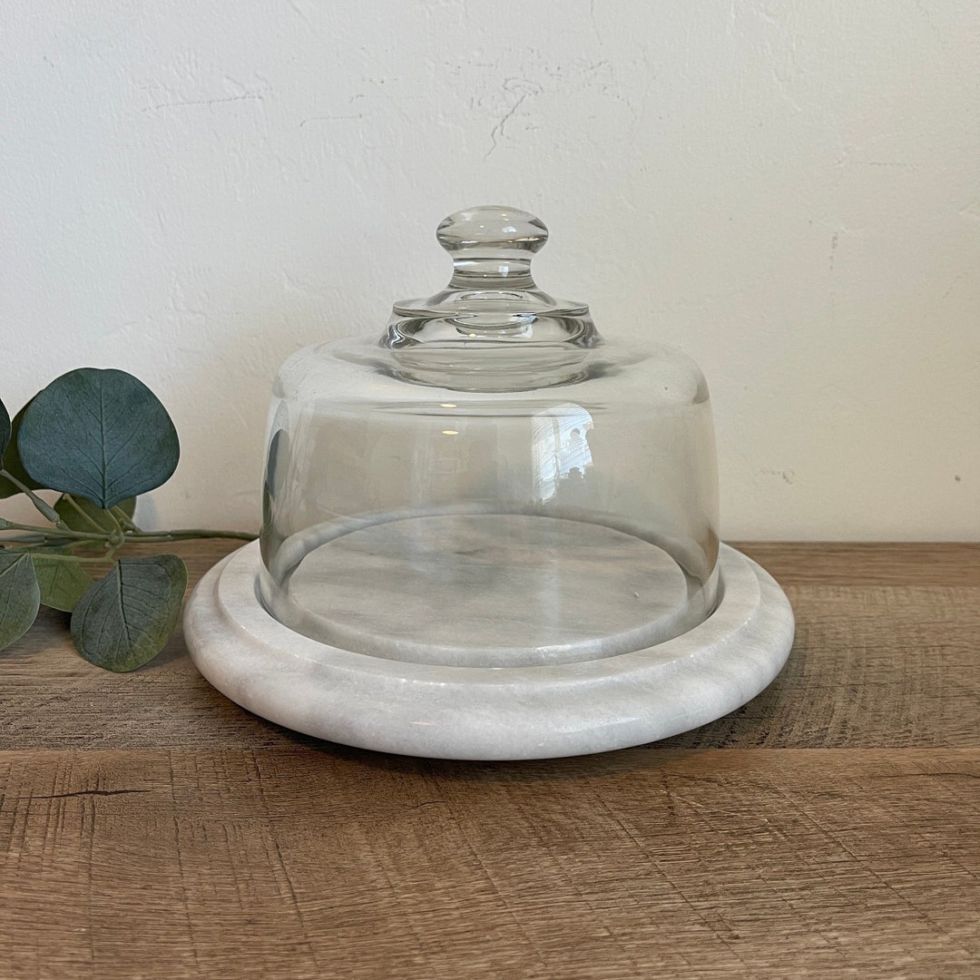 Vintage Marble Cheese Dome Marble Cloche White & Gray Marble Stone ...