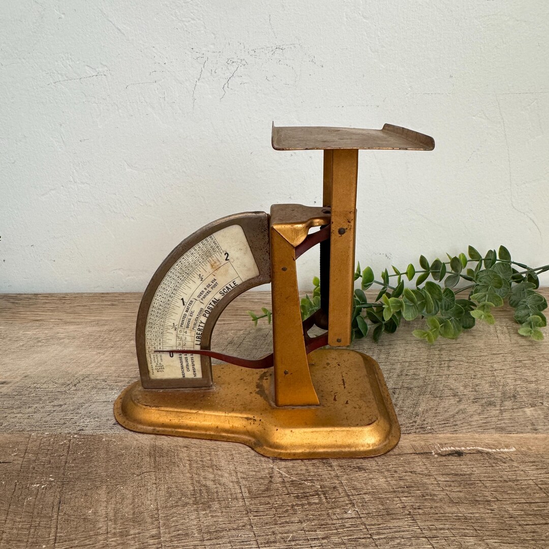 Vintage Postal Scale - Gold-toned - Liberty Postal Scale - Decorative ...