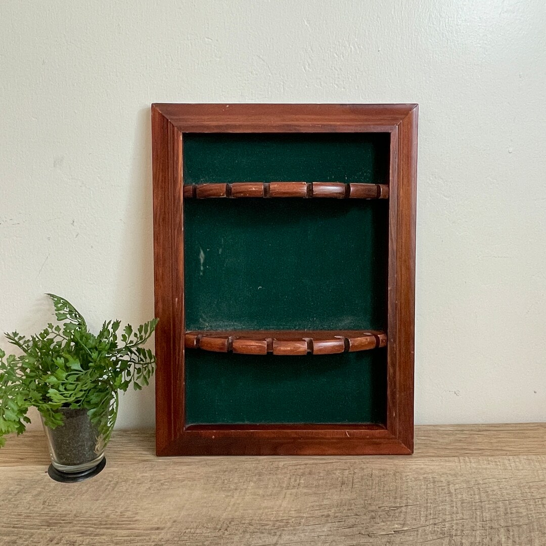 Wooden Spoon Rack Felt Background Rectangular Two Tier 12 Spoons Boho ...