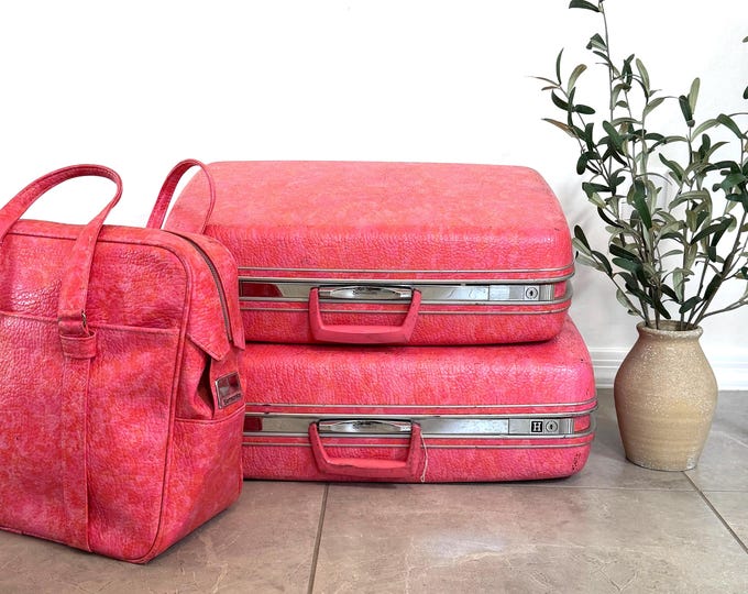 Vintage Pink Luggage - YOU PICK - Travel Bag - Vintage Suitcases ...