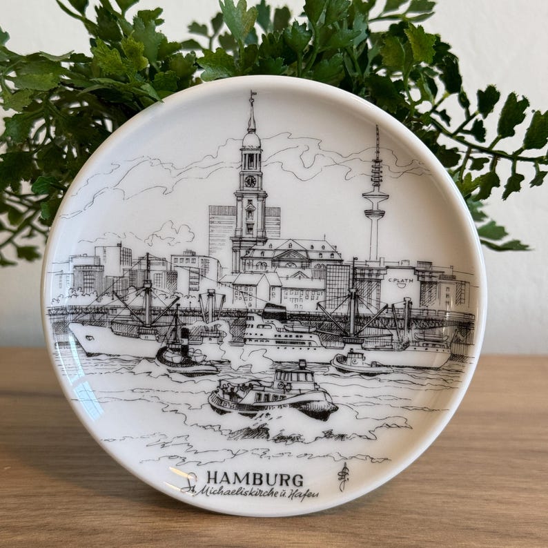 Vintage German Scenic Mini Plates | CHOICE | Black & White Porcelain ...