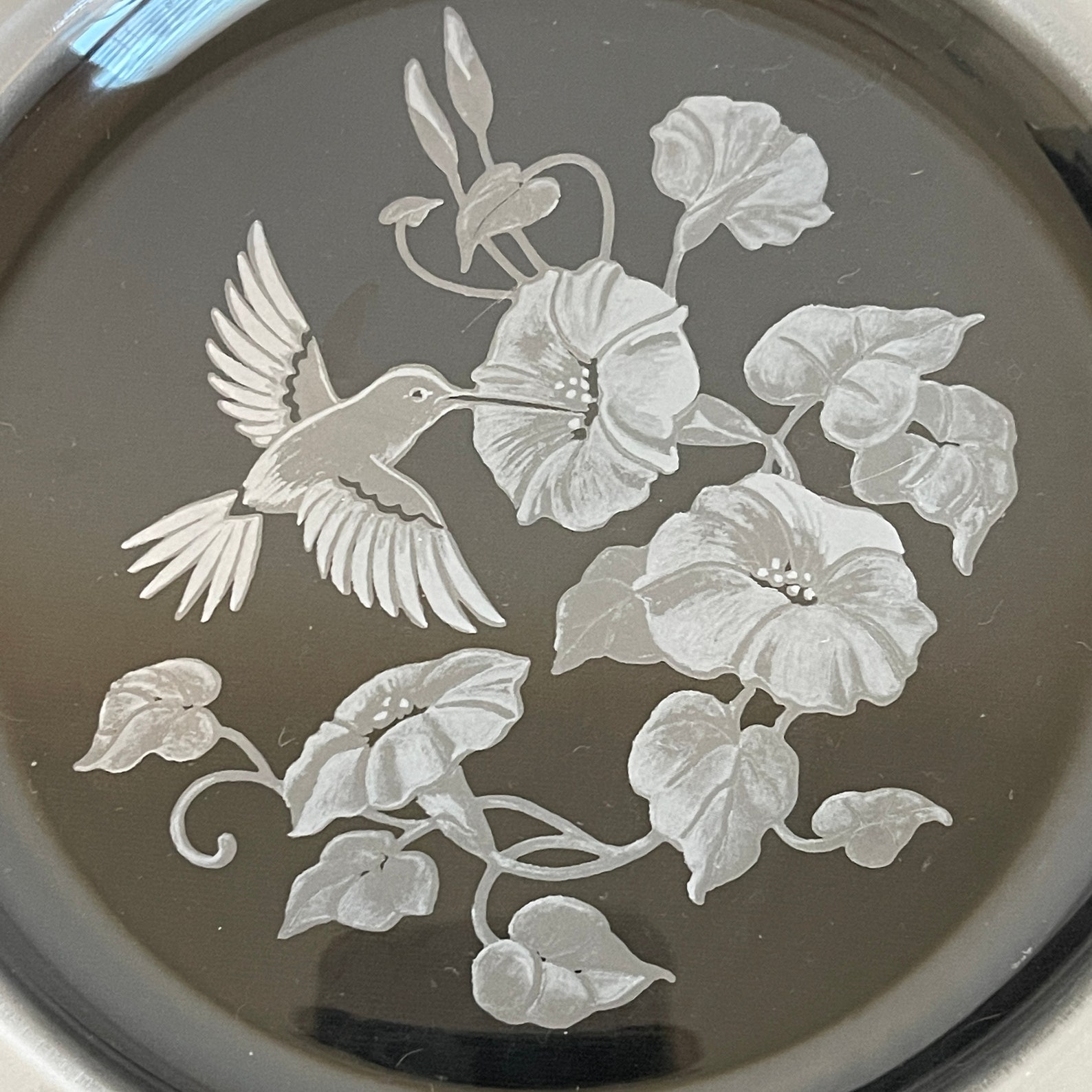 Glass Hummingbird Plates - Set of 4 - Crystal - Made in France - Salad ...